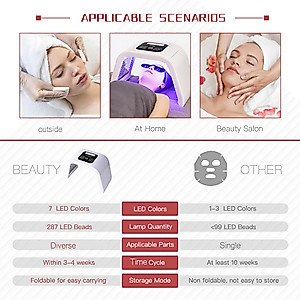 SJFEHLLD Red Light Therapy for Face,Led Face Mask Light Therapy,7 Color LED Therapy Light Facial Skin Care Mask,LED light therapy mask