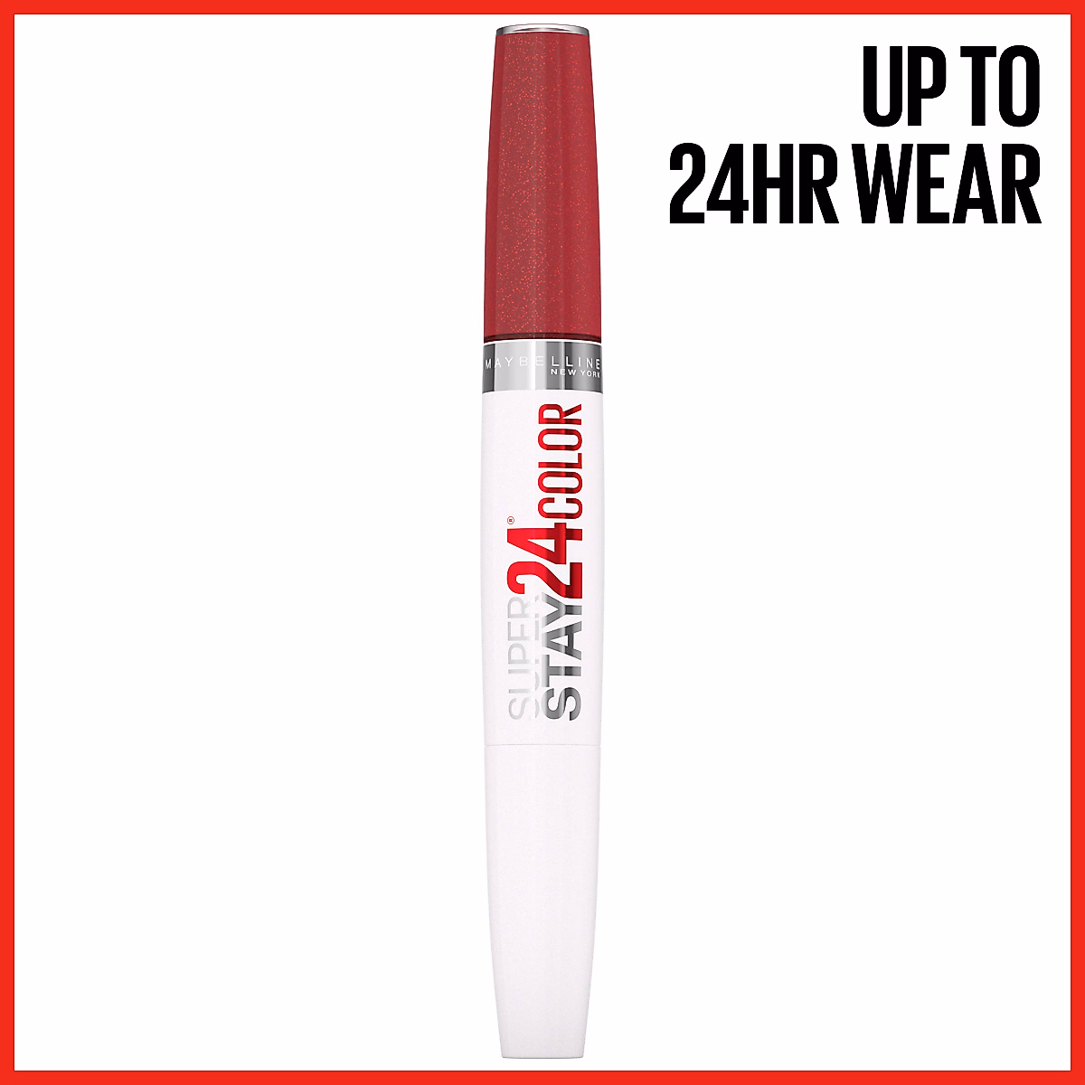 MAYBELLINE Super Stay 24 2-step Long Lasting Liquid Lipstick and Lip Balm, 930 City Ablaze, 1 count