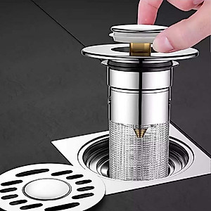 xinchengbo Stainless Steel Floor Drain Filter, 2024 Upgrade Pop up Sink Hair Catcher, Removable Universal Bathroom Sink Strainer, Be Used for Bathroom Laundry Bathtub Kitchen (1Pc)