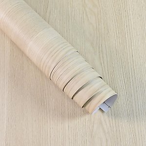 Boobest Beige Cherry Wood Wallpaper Peel and Stick Wallpaper Thick Wood Grain Contact Paper for Cabinets Countertops Waterproof Self Adhesive Light Wood Contact Paper Vinyl Wall Paper 15.74" x 118"