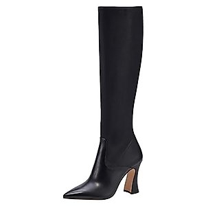Coach Women's Cece Leather Boot Knee High, Black, 8.5