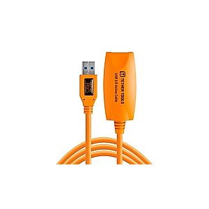 Tether Tools TetherPro USB 3.0 to USB Female Active Extension Cable | for Fast Transfer Between Camera and Computer | High Visibility Orange | 16 Feet (5 m)