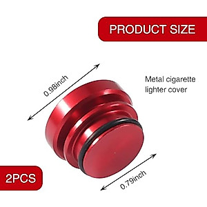 Gseigvee 2 PCS Car Cigarette Lighter Cover, Metal Cigarette Lighter Dust-proof Plug, Cigarette Lighter Scratch-resistant Protective Decoration, Universal Internal Accessories for Most Cars (Red)