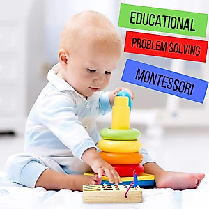 Montessori Busy Board for Toddlers - Wooden Sensory Toys for Toddlers - Toys For Autistic Children with LED Light Up Buttons Pluggable Wires Baby Gifts - Educational Learning Fidget Toy By Montotoys
