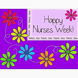 CafePress Happy Nurses Week Greeting Card (20-pack), Note Card with Blank Inside, Birthday Card Glossy