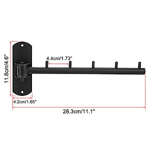 Sumnacon Clothes Rack,2Pcs Stainless Steel Clothes Hanger,Wall Mounted Clothes Rack,Wall Mounted Drying Rack with Swing Arm,Wall Clothes Hanger for Bathroom Laundry Room Closet,Black