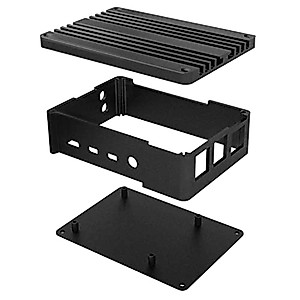 Akasa Pi-4 | Raspberry Pi 4 Case | Fanless Pi Case | Aluminium | Concealed SD Card Slot | Compatible with Raspberry Pi 4 Model B | Black | A-RA08-M1B