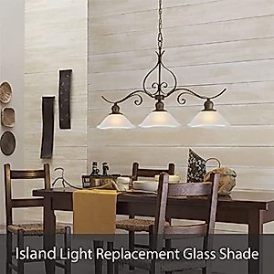 Aspen Creative 23518-11, Frosted Replacement Glass Shade for Medium Base Socket Torchiere Lamp, Swag Lamp and Pendant & Island Fixture, 10-3/8" Diameter x 3-7/8" Height