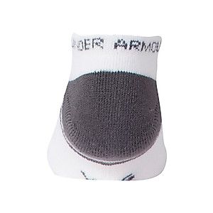 Under Armour Youth Resistor 3.0 No Show Socks, Multipairs , White/Graphite (6-Pairs) , Small