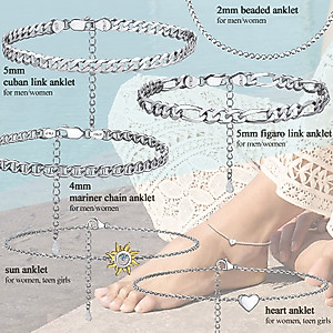 PROSILVER Sterling Silver Cuban Link Anklets For Women Womens Foot Chain Anklet Ankle Braclet