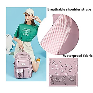 ZHANAO School Backpack for Girls Large Capacity Daypacks Water Resistant Breathability Bookbag Travel Backpacks Bookbag for Girls