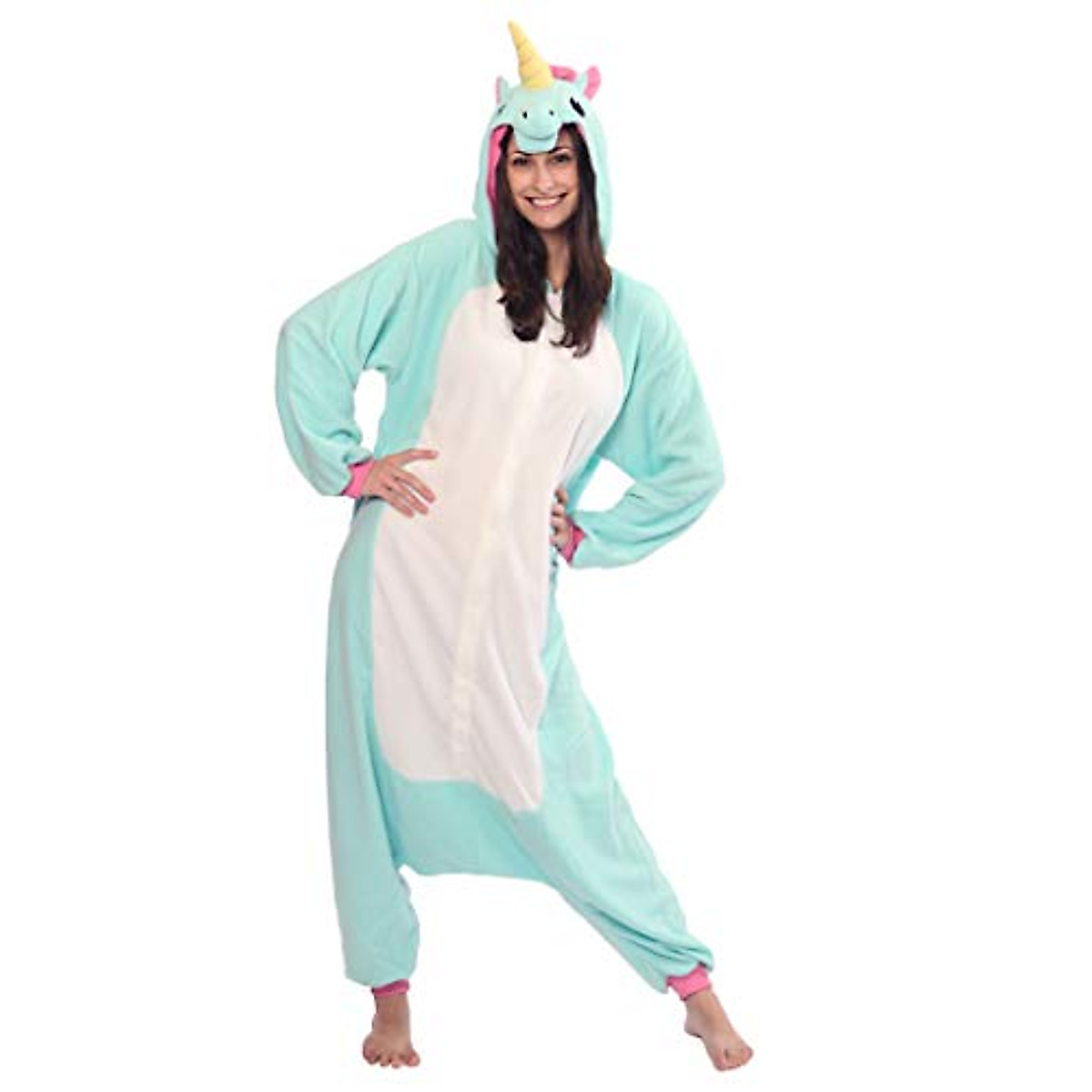 SAZAC Blue Unicorn Kigurumi - Onesie Jumpsuit Halloween Costume (Adults)