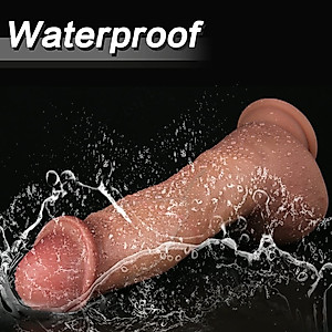 Large Silicone Dildo with Dual Density Soft Head and Hard Shaft, Huge Lifelike Dildo with Realistic Skin Feel