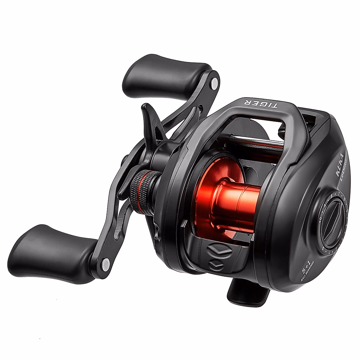Baitcasting Reel Dual Brakes Lightweight 7.1:1 High Speed Gear Ratio 6 Stainless Steel Ball Bearings Baitcaster (Left Hand)