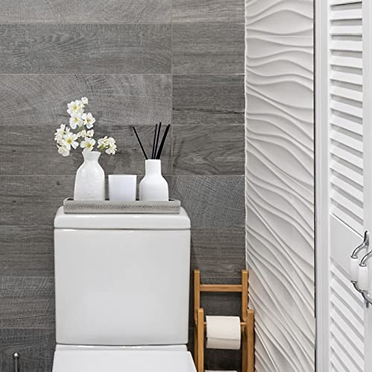 Concrete Tray, Bathroom Trays for Counter, Stone Tray, Cement Tray, Vanity Trays for Bathroom and Home Decor, 11L x 4.9W x 1.1H inches