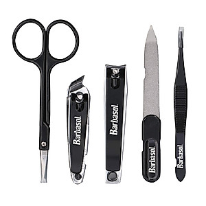 Barbasol 6 Piece Personal Travel Grooming Kit with Scissors, Nail Clippers, Nail File, Tweezers and Travel Case