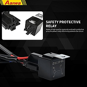 Aaiwa LED Pods with Wiring Harness, 4 Inch 120W LED Light Bar, 2PCS 12000LM Spot Flood Combo Off Road Light Triple Row LED Work Light Driving Fog Lamps for Pickup Truck ATV UTV SUV Boat Light