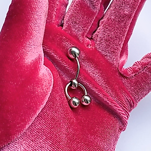 NAVIKO Vch Jewelry Hood Piercing Jewelry - Vch Piercing Jewelry For Women - Piercing Barbell Steel Piercing - 14 Gauge Curved Barbell (Horseshoe & 14g Curved Barbell Combo)