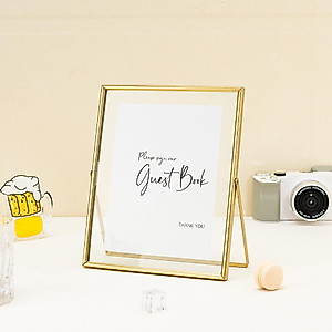 Calculs Gold Floating Picture Frame Party Entry Registry In Decorative Sign Welcome Guestbook Signage Décor Display Photo Holder Table Top Photobooth 10 Inches