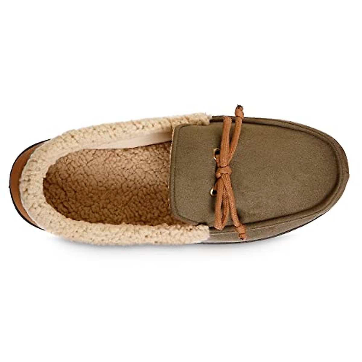 isotoner Men's Recycled Advanced Memory Foam Microsuede Vincent ECO Comfort Moccasin Slippers, Loden, 9.5-10.5
