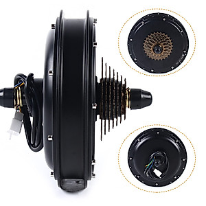 Electric Bike Kit, 48V 1500W 9.53" Threaded Brushless Gearless Rear Hub Motor Conversion Kit For 2.15/2.5" Width Hub Cycling Engine Waterproof GDAE10 for Ebike Electric Bicycle Motorbike Mountain Bike