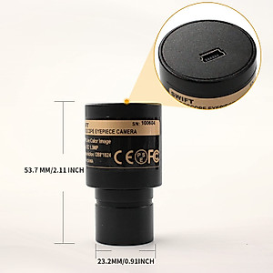 Swift Compound Trinocular Microscope SW380T,40X-2500X Magnification,Siedentopf Head,Two-Layer Mechanical Stage,with 1.3mp Camera and Software Windows/Mac Compatible