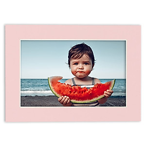 10x14 Mat Bevel Cut for 8x12 Photos - Acid Free Soft Pink Precut Matboard - For Pictures, Photos, Framing - 4-ply Thickness