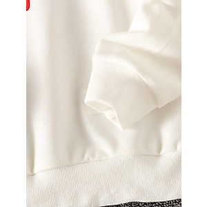 SHENHE Girl's Crewneck Graphic Slogan Letter Print Long Sleeve Pullover Sweatshirt Tops Graphic White 11-12Y