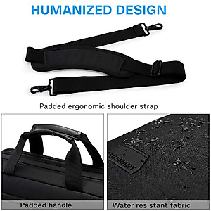 BAGSMART 17.3 Inch Laptop Bag, Expandable Briefcase,Computer Bag Men Women,Laptop Shoulder Bag,Work Bag Business Travel Office,Lockable (Black-17.3 inch)