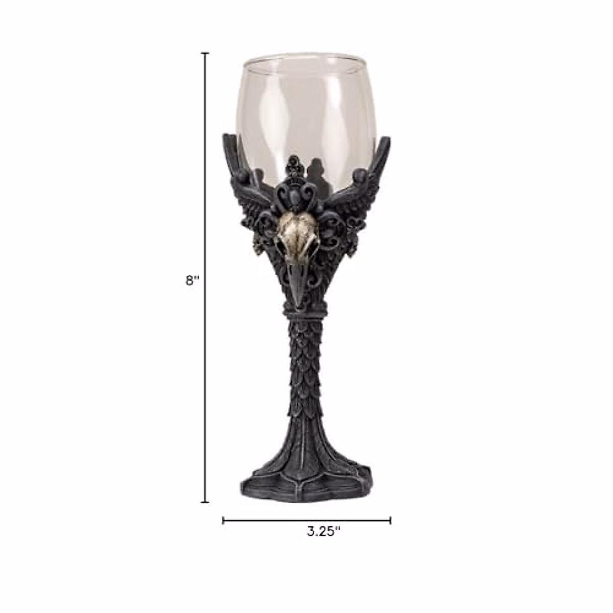 Pacific Giftware Raven Goblet, Gothic Raven Wine Glass
