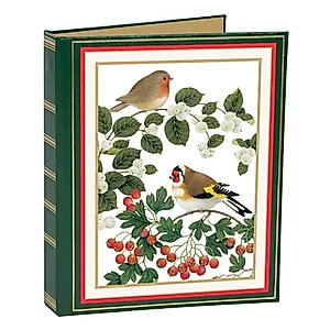 Caspari Birds and Berries Christmas Card Address Book with Inserts