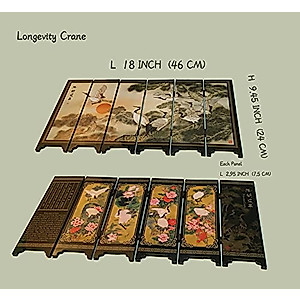 APERFECT Decorations for The Home, 6 Panel Divider, Mini Folding Screen, Chinese Lacquerware, Mini Desktop Folding Screen, Feng Shui Ornaments, Oriental Gift, Business Gift