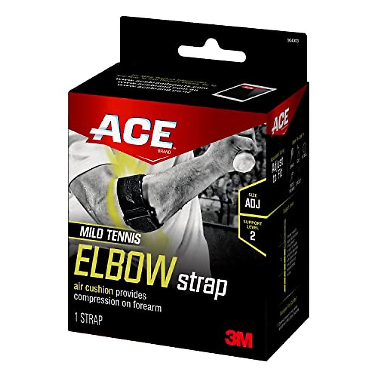 ACE Sport Tennis Elbow Strap, Adjustable, Black, 1/Pack