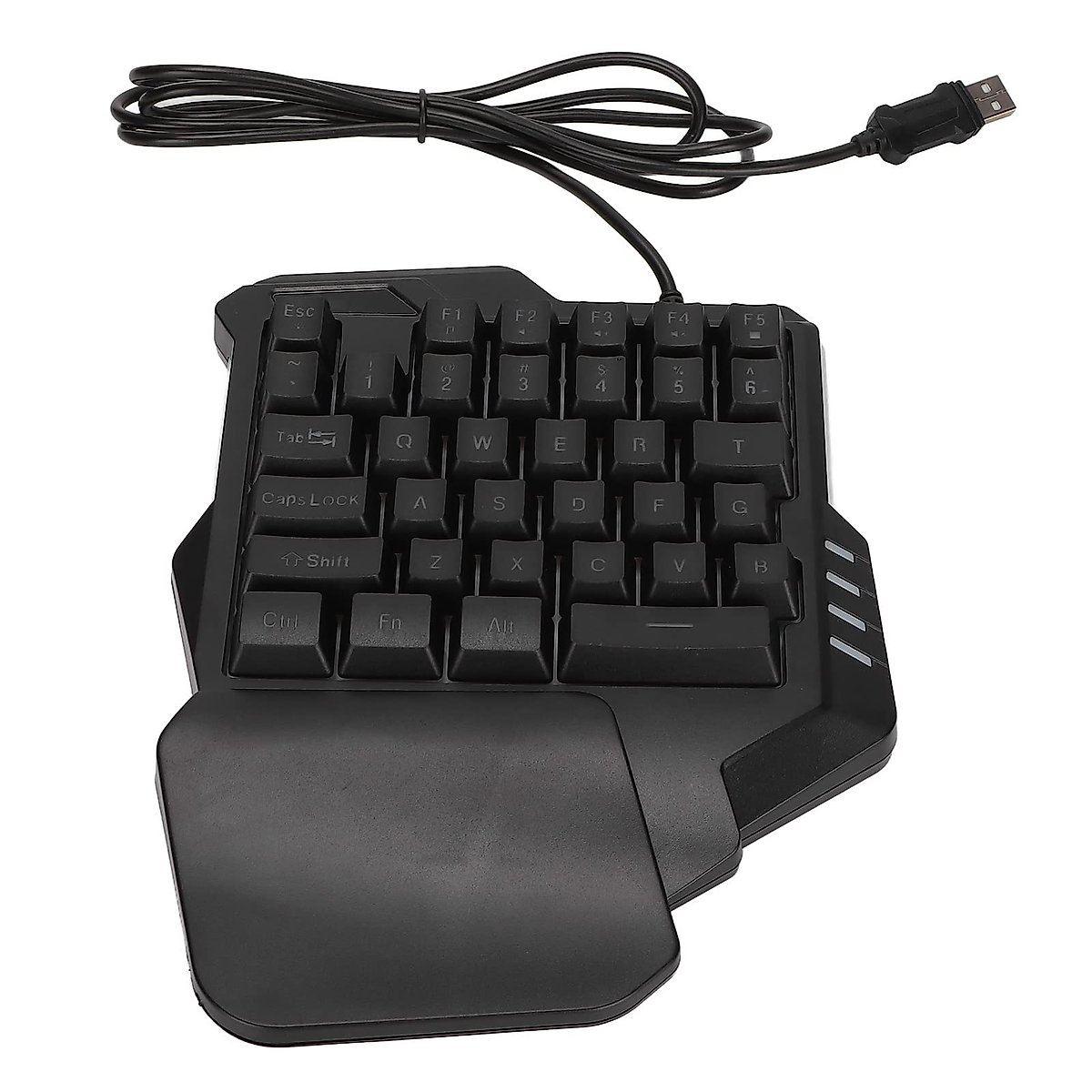 LISND One Handed Keyboard, Plug and Play One Handed Gaming Keyboard Ergonomic Design Wide Compatibility for Dorm for Game for Home