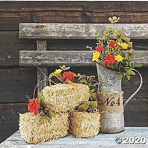 Small Natural Hay Bale - Measures 5 Inch - Fall Harvest and Halloween Crafts - 1 Piece