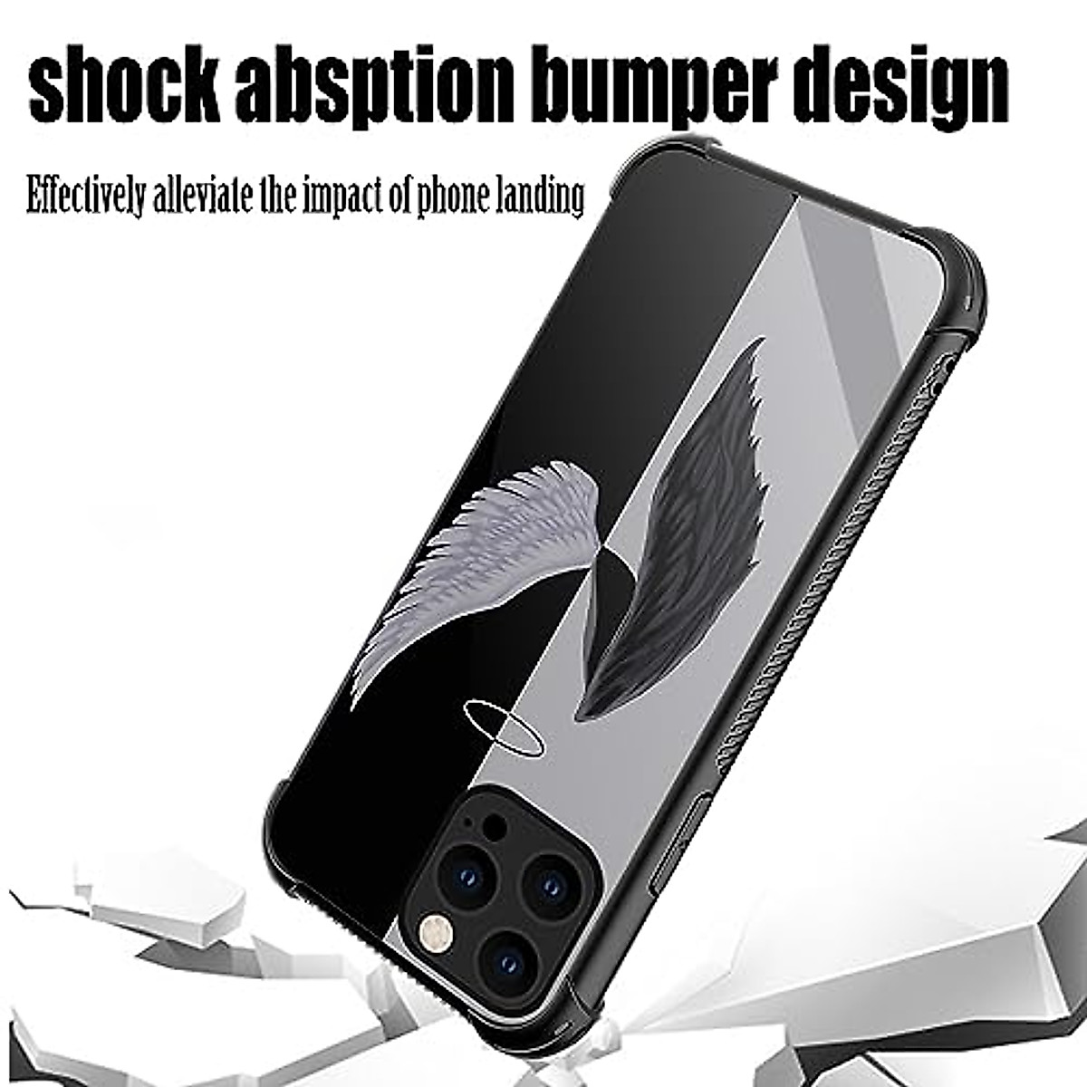 TnXee Case Compatible with iPhone 13 Pro Max,Angel and Demon 13 Pro Max Cases for Boys/Men,Four Corners Shock Absorption Non-Slip Soft TPU Bumper Frame Case Compatible with iPhone 13 Pro Max 6.7 inch