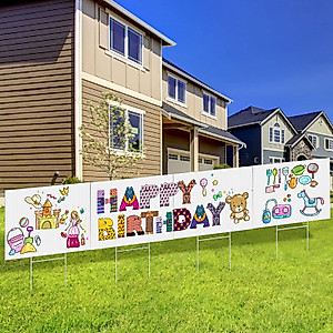 20 Pack Blank Yard Signs with Stakes Bulk Plastic Lawn Signs Double Sized for Outdoor Garage Sale Real Estate Open House Rent Guidepost, Christmas Birthday Party Decorations(White, 16 x 12 Inch)