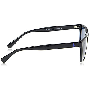 Polo Ralph Lauren Men's PH4167 Square Sunglasses, Shiny Black/Dark Blue, 56 mm