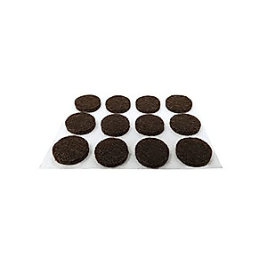 Shepherd Hardware 9958 1/2-Inch Self-Adhesive Felt Furniture Pads, 24-Pack, Brown