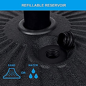 Simple Deluxe 20 Inch 50lbs Weight Capacity Heavy Duty Fillable Market Patio Umbrella Round Base Stand with Holder for Outdoor Lawn, Garden, Yard, Deck, 20inch, Black
