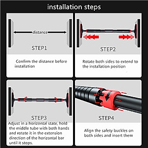 KDFJ Pull Up Bar with No Screws for Doorway,Trainer Chin Up Bar,Upper Body Workout Bar for Home Gym Exercise Fitness-90-130cm