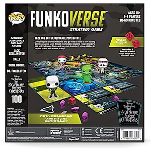 Funko Games Board 0-Base The Nightmare Before Christmas Funkoverse - TNBC - Light Strategy Board Game for Children & Adults (Ages 10+) - 2-4 Players - Collectible Vinyl Figure - Gift Idea