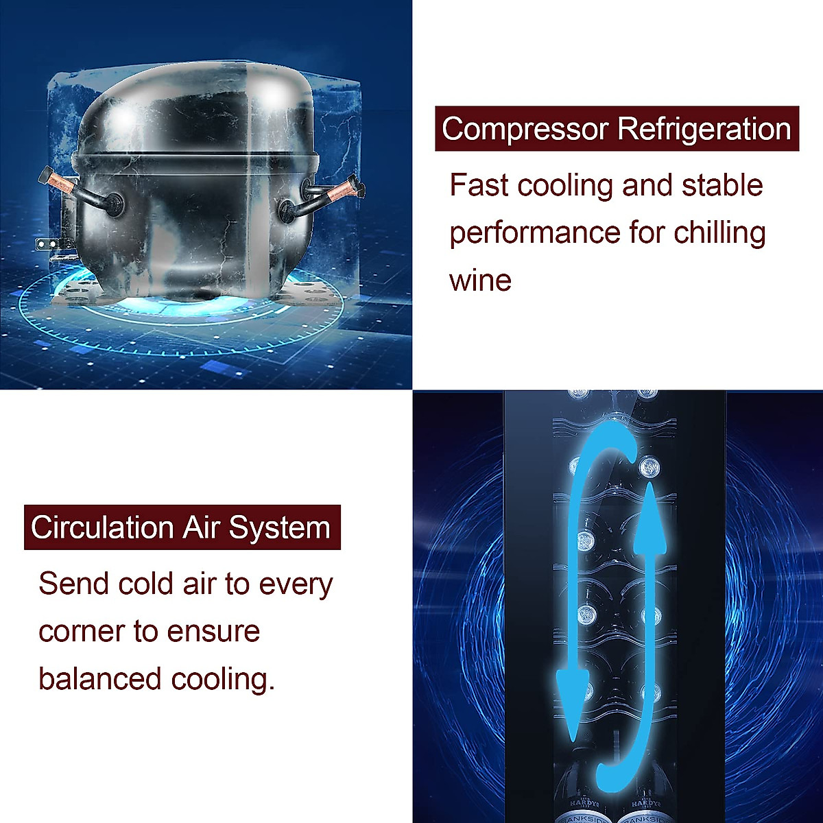 12 Bottle Wine Cooler Refrigerator Inverter Compressor Wine Fridge Cabinet for Countertop or Table Home Freestanding with Lock,Quiet Operation Adjust Temperature 41°F-64°F Small Cooling Wine Cellar for Alcohol Drinks With Digital Touch Display