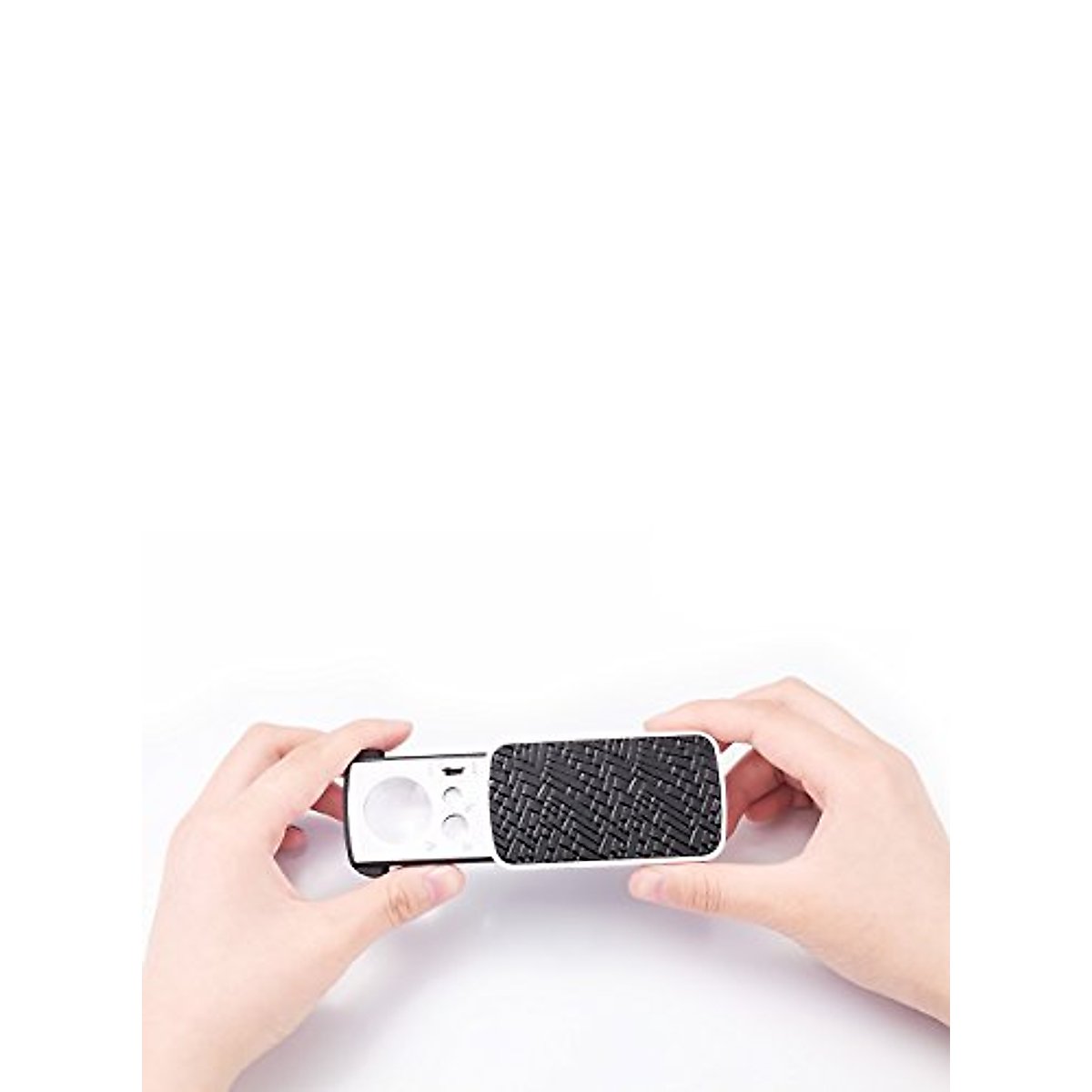 Snowmanna-30X/60X/90X LED Lighted Slide Out Pocket Magnifying Glass High Magnification with LED and UV Lights Portable Loupe Magnifier Loop Currency Detecting Jewelry Magnifier (Black)