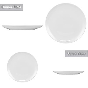 Miibox White Dinnerware Set, 40-Piece Service For 8，with Dinner Plates, Salad Plate, Bowls, Mugs and Teaspoons, Porcelain Durable for Christmas, Halloween, Wedding, Banquet