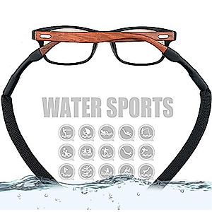Adjustable Sports Sunglasses Safety Holder Floating Retainer Strap Eyewear Retainer, Black, Pack of 2