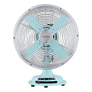 Better Homes & Gardens Retro Table Fan, 3-Speed Metal Tilted-Head Oscillation, 8-Inches (mint)