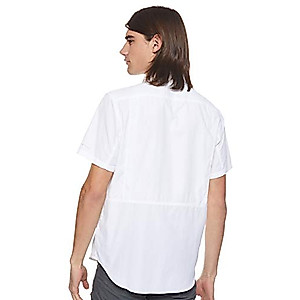 Columbia Men's Silver Ridge 2.0 Short Sleeve Shirt, UV Sun Protection, Moisture Wicking Fabric, White, Medium