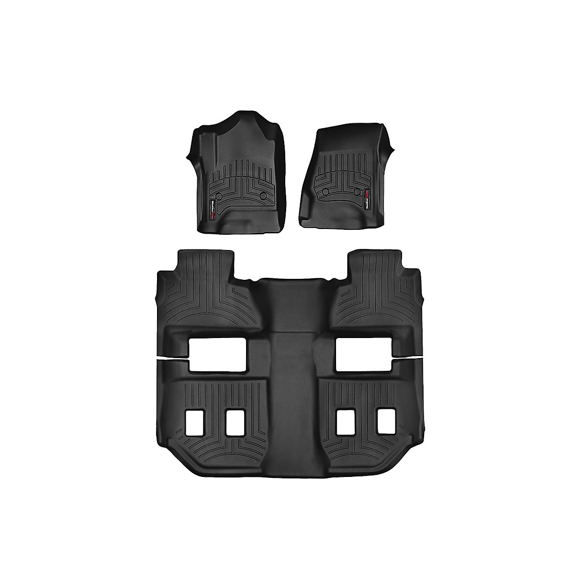 WeatherTech Custom Fit FloorLiners for Suburban, Yukon XL - Full Set (44607-1-3), Black