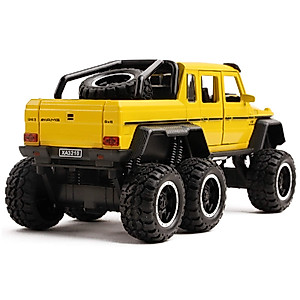 Vokodo Luxury Model Truck 6X6 Off-Road SUV 1:32 Scale G63 with Opening Doors Lights and Sounds Realistic Toy Vehicle Kids Exotic Car Freewheel Great Gift for Children Boys Girls Toddlers